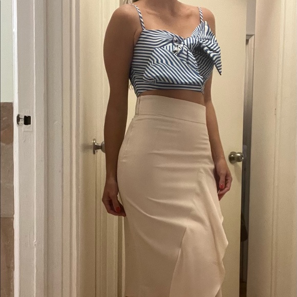 Milly | Tops | Milly Bow Striped Crop Top | Poshmark